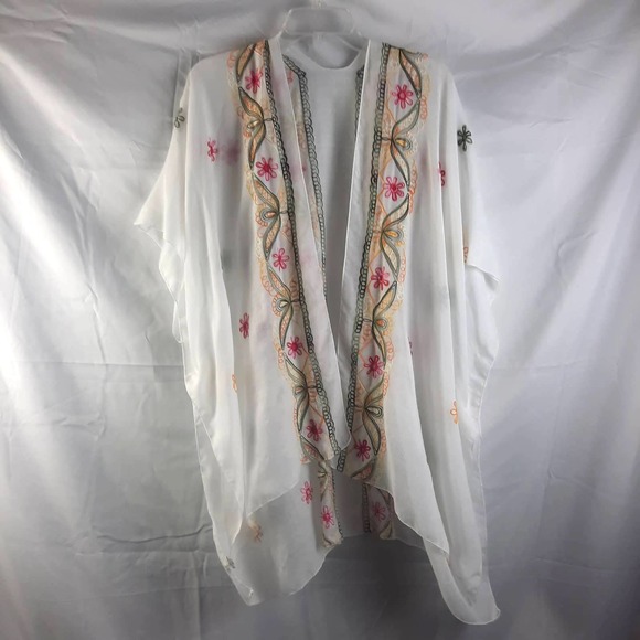 Unbranded | Jackets & Coats | Semi Sheer Off White Wrap Kimono Duster ...